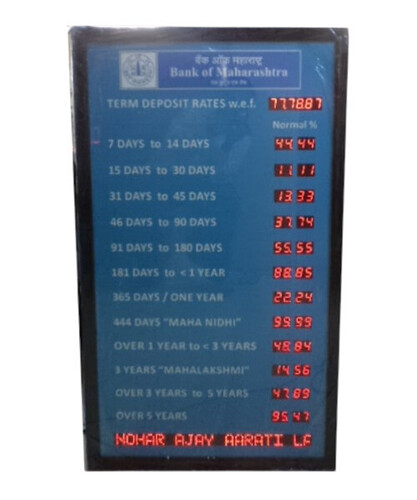 Bank Rate Displays at Best Price in Mumbai, Maharashtra | Kvar ...