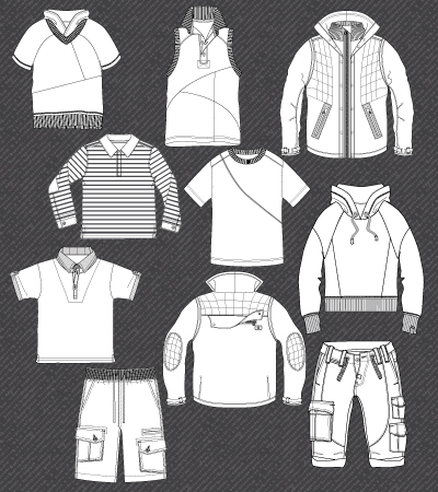 Flat Sketches For Boys Clothing at Best Price in Paris | Kids Fashion ...