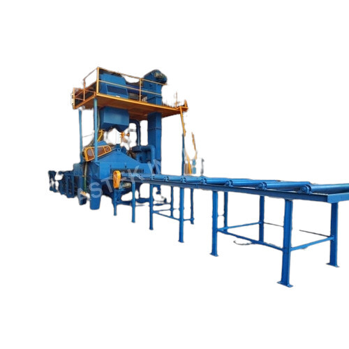 Blue 4 Wheel Roller Conveyor Type Shot Blasting Machine at Best Price ...