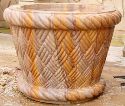 Various Colors Are Available Fine Sheen Wide Space Marble Flower Pot at ...