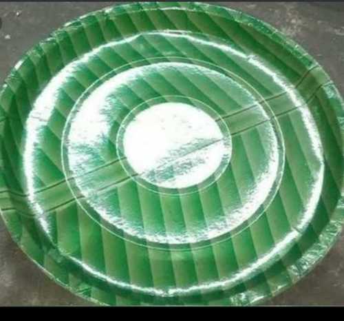 Green Disposable Paper Plate For Event Party And Snacks Usage Round 