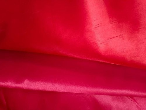 Plain Weave And Smooth Surface, Soft Handle Red Plain Satin Fabric For ...