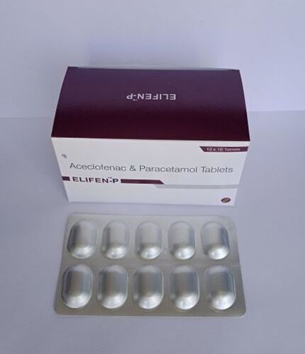 White Pharma Aceclofenac And Paracetamol Tablets Elifen- P at Best ...