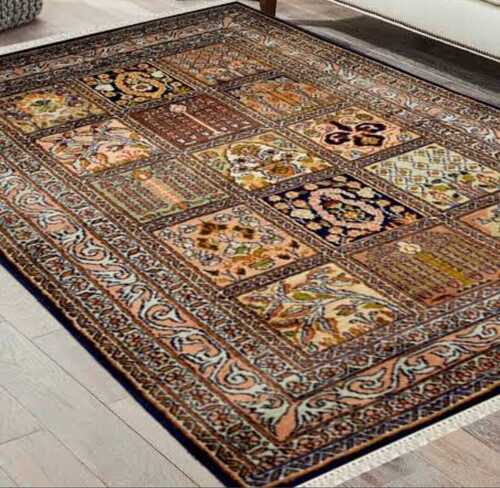 Handloom Designer Carpet In Multi Brown Color Made With Wool For ...