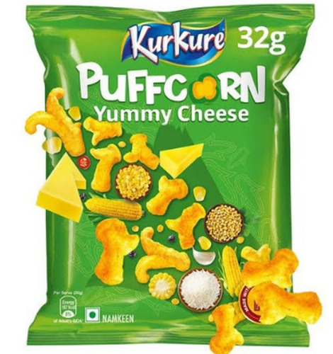 32 Gram 100 % Vegetarian Tasty Kurkure Puffcorn With Yummy Cheese Grade ...