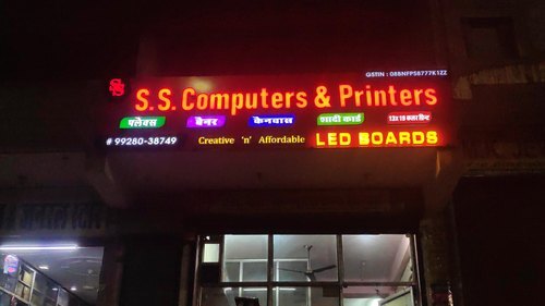 Rectangle Multi Color Acrylic Led Sign Board For Business ...