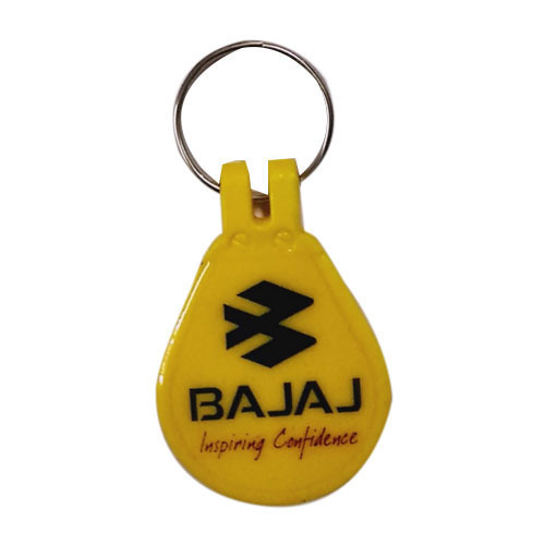 Indian Long-Life And Durable Yellow Color Oval Size Plastic Keychain at ...