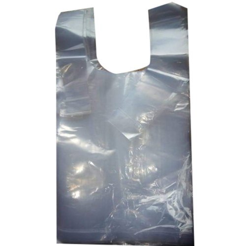 Inexpensive Flexible Lightweight W Cut Gray Plain Plastic Carry Bag, 1 ...
