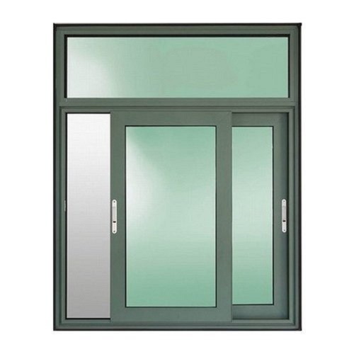 Water Resistant Horizontal Sliding Grey Aluminum Double Glass Window at ...