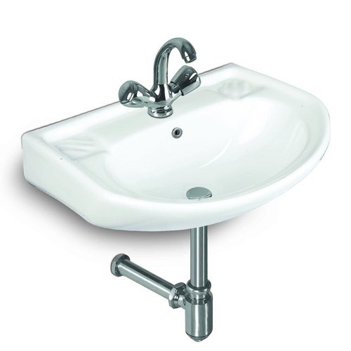 Solid Glossy Fine Finish Long Durable Wall Mounted Creamic Wash Basin ...