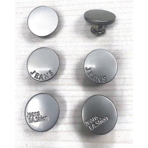 Round Metal Thick Adjustable Silver Round Flatback Jeans Button at Best ...