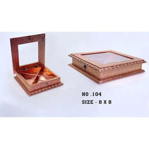 Wood 8X8 Inches Square Glossy Lamination Wooden Dry Fruit Box For ...