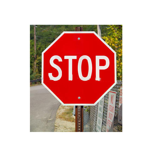Pole Mounted Stainless Steel Stop Sign Board For Road Usage at Best ...