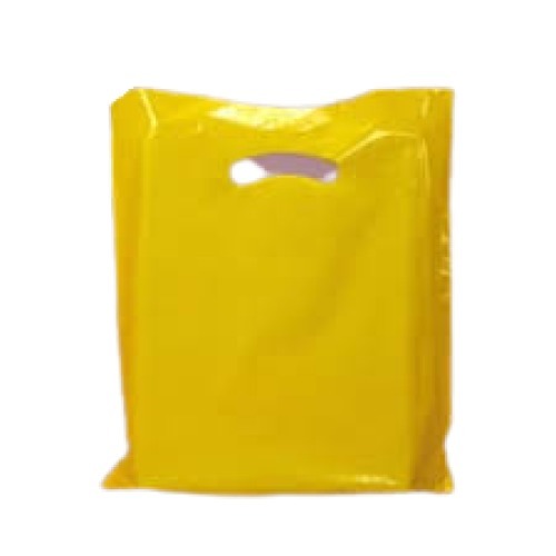 Yellow 2 Inch Size Waterproof Plain Plastic Reusable D-Cut Grocerya Bag ...