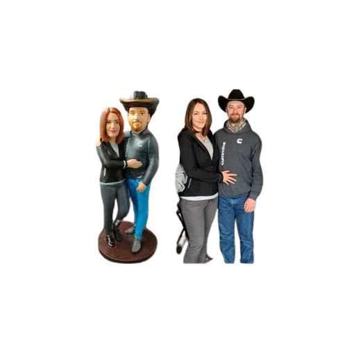 Exclusive Multicolor Men And Women Couple Wax Sculptures Height: As Per ...