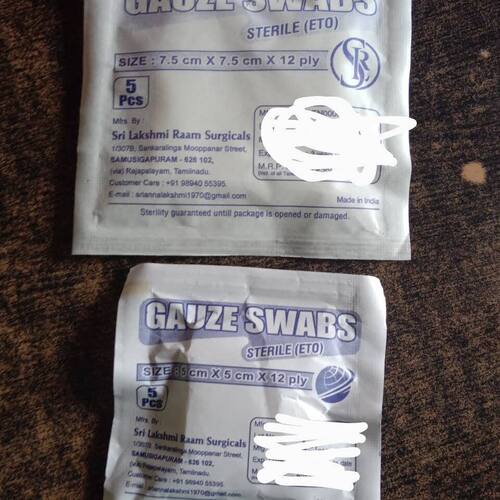 White 7.5 Cm 7.5 Cm Non Woven Cotton Gauze Swabs Grade: Medical Grade ...