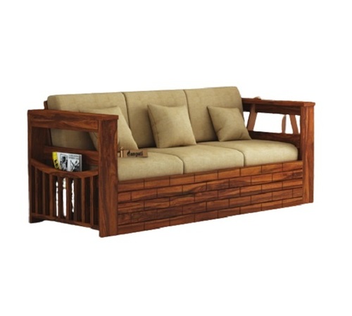 Handmade 6 Ft X 2 Ft 10 In X 2 Ft 6 Inches 3 Seater Brown Cushion Solid ...