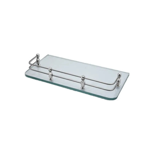 Silver Wall Mounted Rectangular Stainless Steel And Glass Bathroom Wall ...