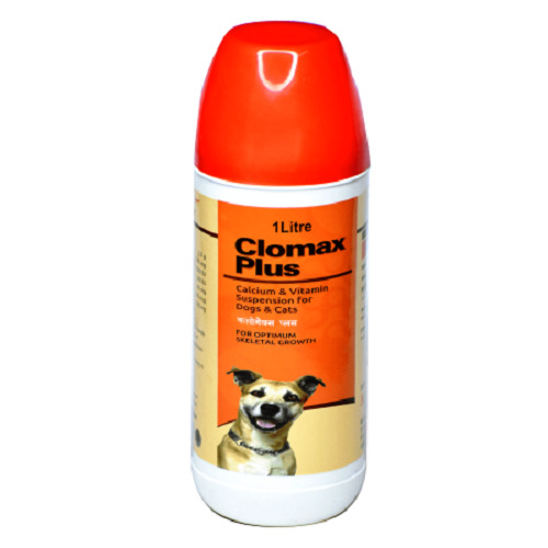 Clomax Plus Calcium & Vitamin Suspension For Dogs And Cats Animal ...