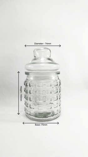 300 Ml Transparent Square Dot Imperial Pop Glass Jar at Best Price in ...