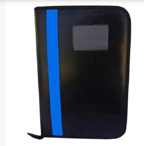 Plain Blue And Black Leather Portfolio Folder at Best Price in Delhi ...