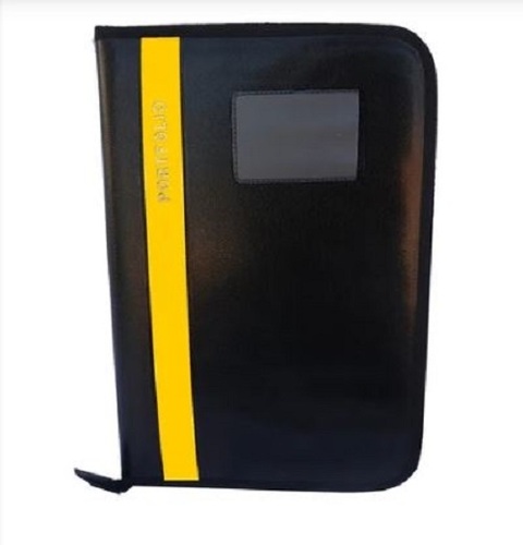 Yellow And Black Leather Portfolio Folder at Best Price in Delhi | Kopila