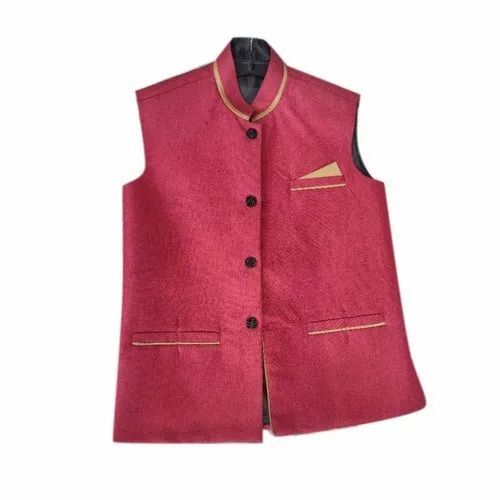 Plain Red Nehru Jacket at Best Price in Meerut | Mahalaxmi Enterprises