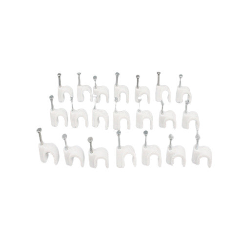 White 4-12 Mm Wall Mounted Lightweight U Shaped Plastic Cable Clips ...