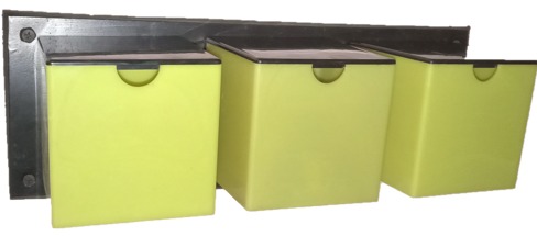 Blue Fluorescent Green Magnetic Containers Set With Wall Mount Plate at ...