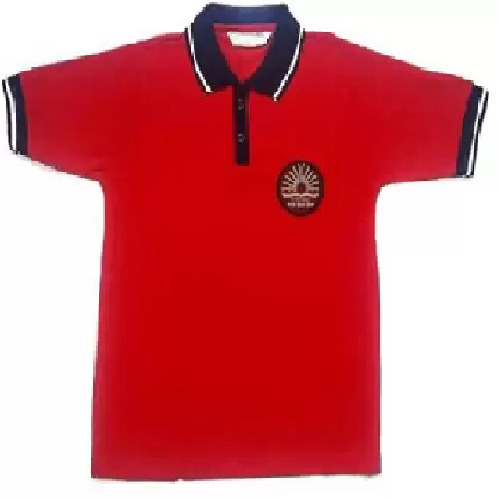 Red School Uniform T-shirts Collar Style: Classic at Best Price in ...