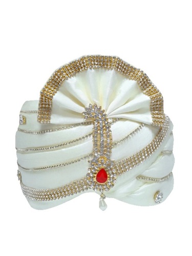 Cotton Fabric Traditional Turban With Stone Work For All Occasions at ...