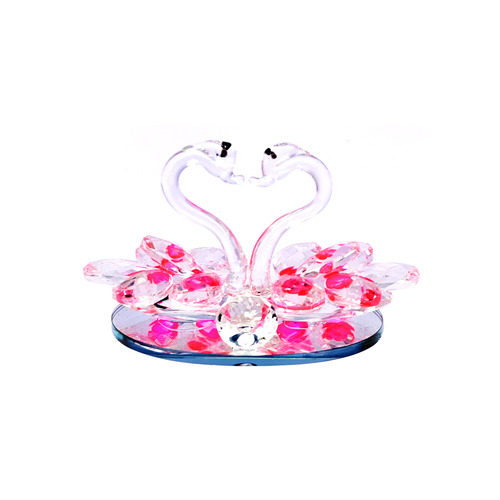 Graceful Crystal Swan Pair: Handcrafted Decorative Showpiece at Best ...