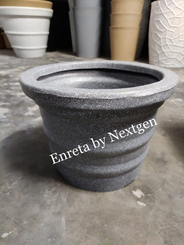 24 Inch Large Rotomolded Round Planter Marble Look Effect Use ...